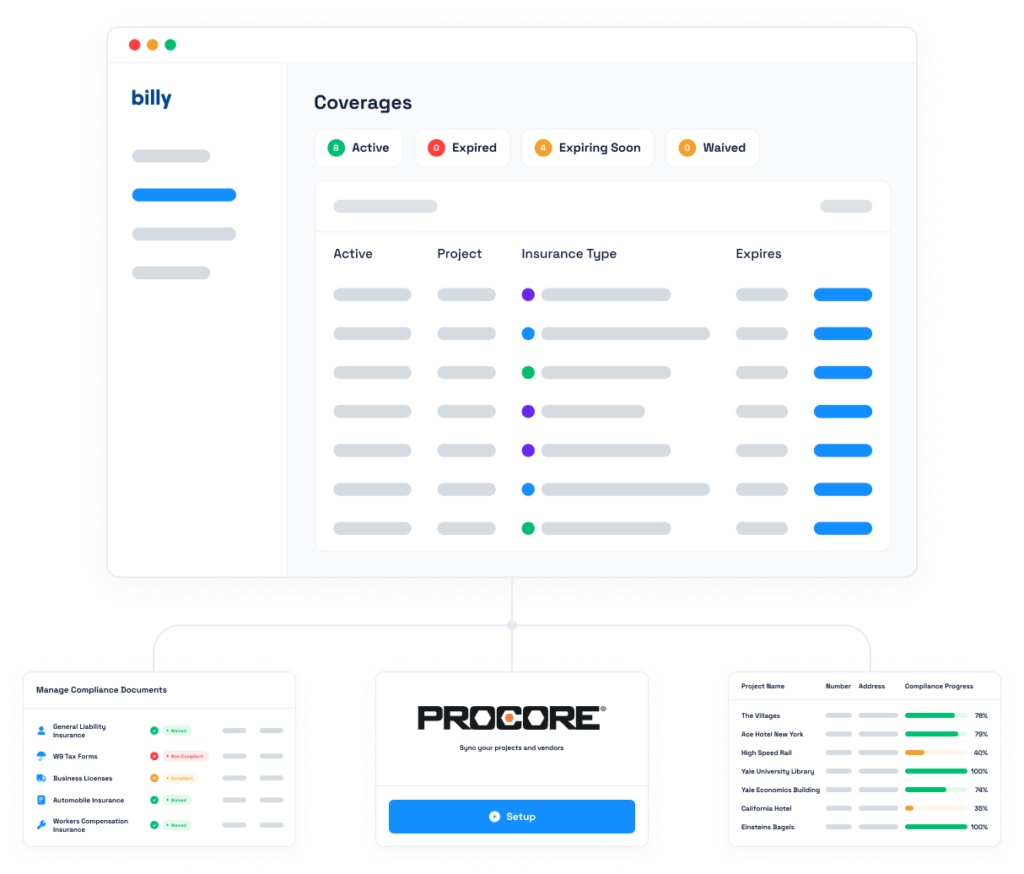 Billy: Best Construction COI Compliance Tracking Software for GCs